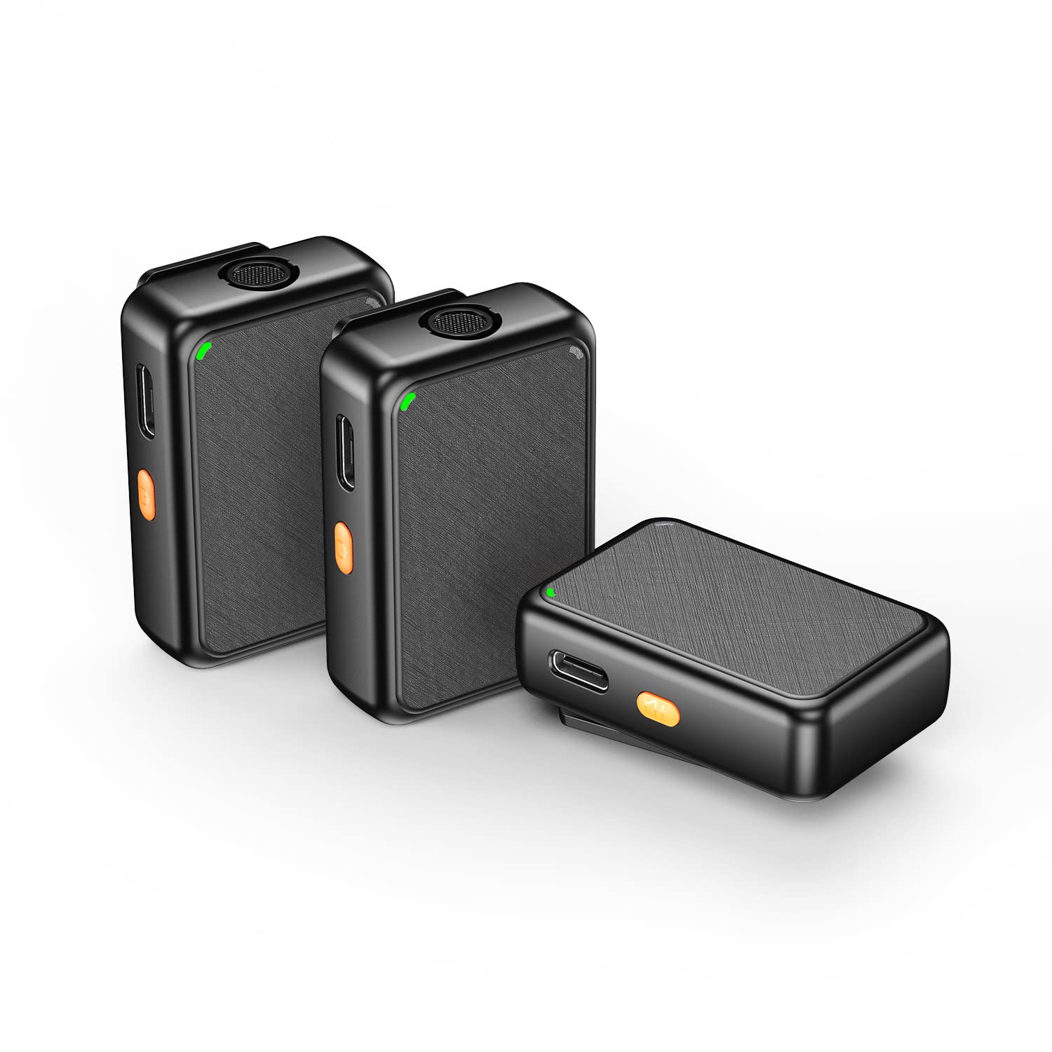 APEXEL Wireless Lavalier Microphones, 2.4G Lavalier Dual Transmitter & 1 Receiver Lapel Mic for iPhone, Android and DSLR Camera for Interview, Vlog Streaming, Tiktok Live Streaming.