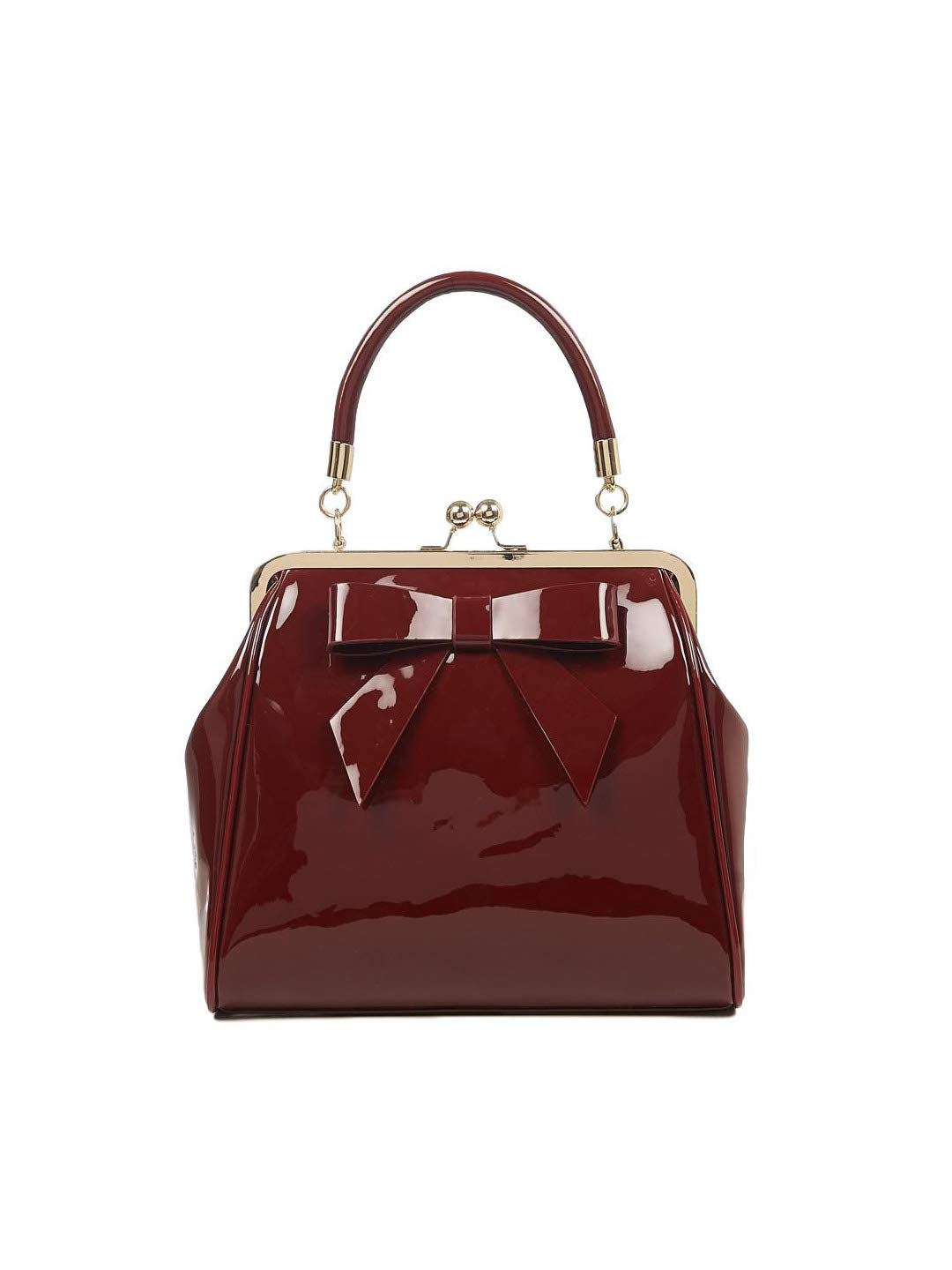 Dancing Days American Vintage Rockabilly Retro 50s Top Handle Bag Handbag (Burgundy)