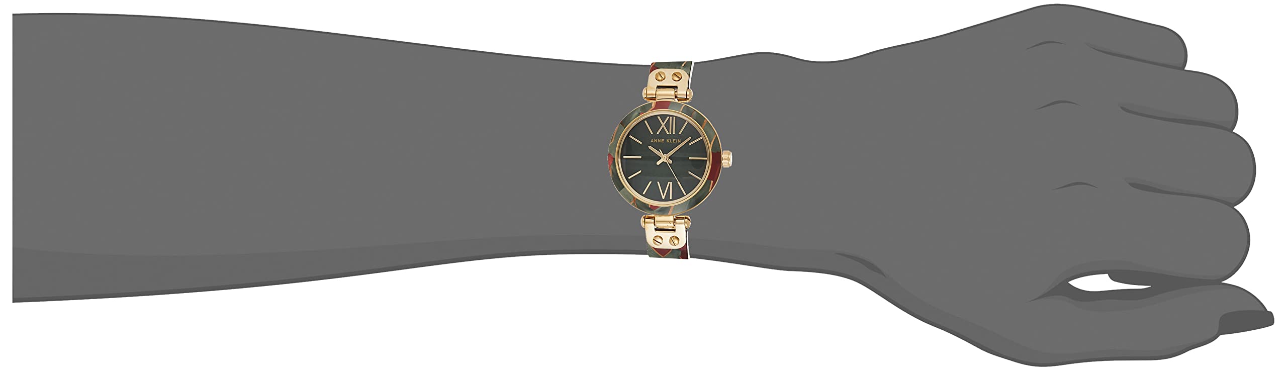 Anne Klein Women's Resin Bangle WatchGreen/Gold