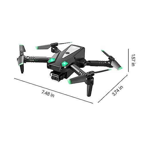 Drone with 1080P HD Dual Camera, WiFi FPV Live Video Real-Time Transmission, Headless Mode, Altitude Hold, RC Quadcopter Foldable Drones Gifts for Boys Girls #