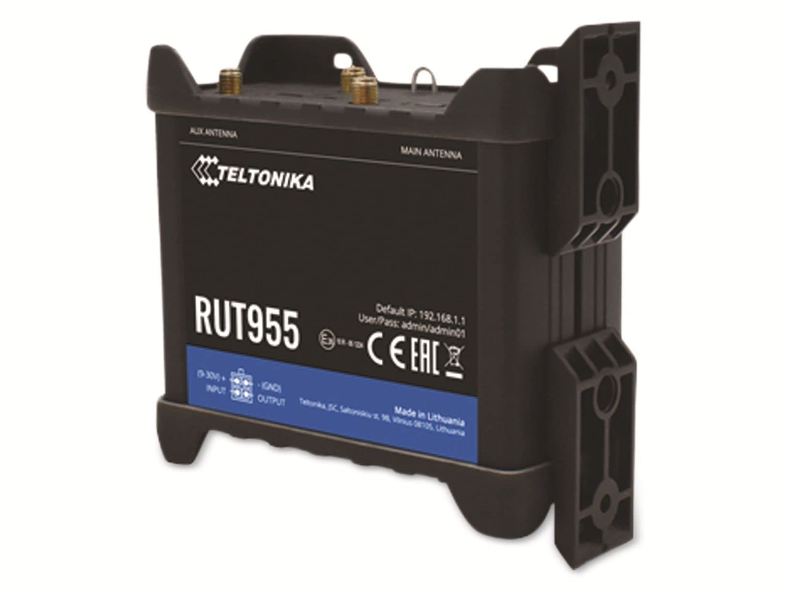 Teltonika W03660 Model RUT955 4G/LTE Router, Dual Sim, Global Navigation Satellite System, Compatible with Teltonika Remote Management System; For use with AT&T, Verizon, and T-mobile