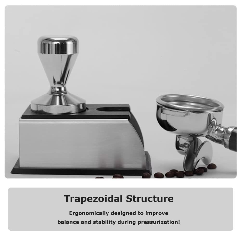 Coffee Tamper Stand,Stainless Steel AntiRust Barista Tool Tamping Holder Shelf,Coffee Powder Seat Cushion Stand Rack,Coffee Tampers Tool Accessory for Home,Coffee,Shop,Restaurant