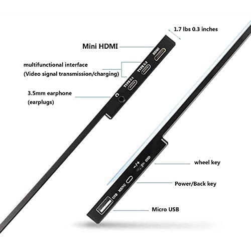 BDT 14-inch Touch Portable Monitor 1920X1080 IPS High-Definition Screen Type-C Direct Connection Device Can Be Connected to Wireless Key Mouse