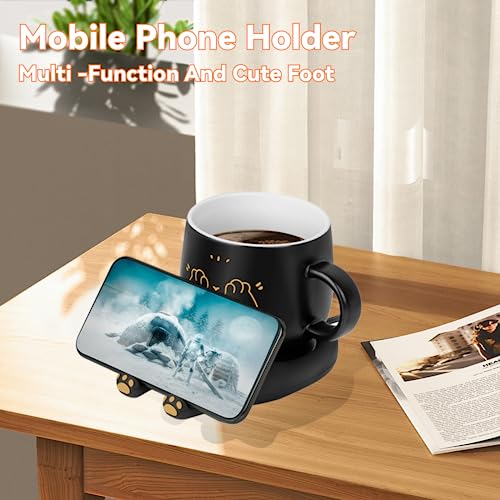 PUSEE Mug Warmer with Mug, Cute Coffee Warmer for Desk Coffee Cup Warmer Auto Shut Off, Electric Candle Warmer with 3 Temp Settings,Coffee Warmer with Cup Set Coffee Gifts Birthday Gift Office Gifts