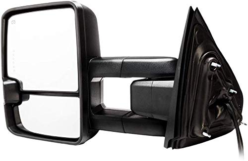 Towing Mirrors Compatible With 14-17 Chevrolet Silverado GMC Sierra 1500 15 16 Silverado Sierra 2500 HD 3500 HD Manual Telescoping Rear View Mirrors with Power Heated LED Turn Signals Side Mirror