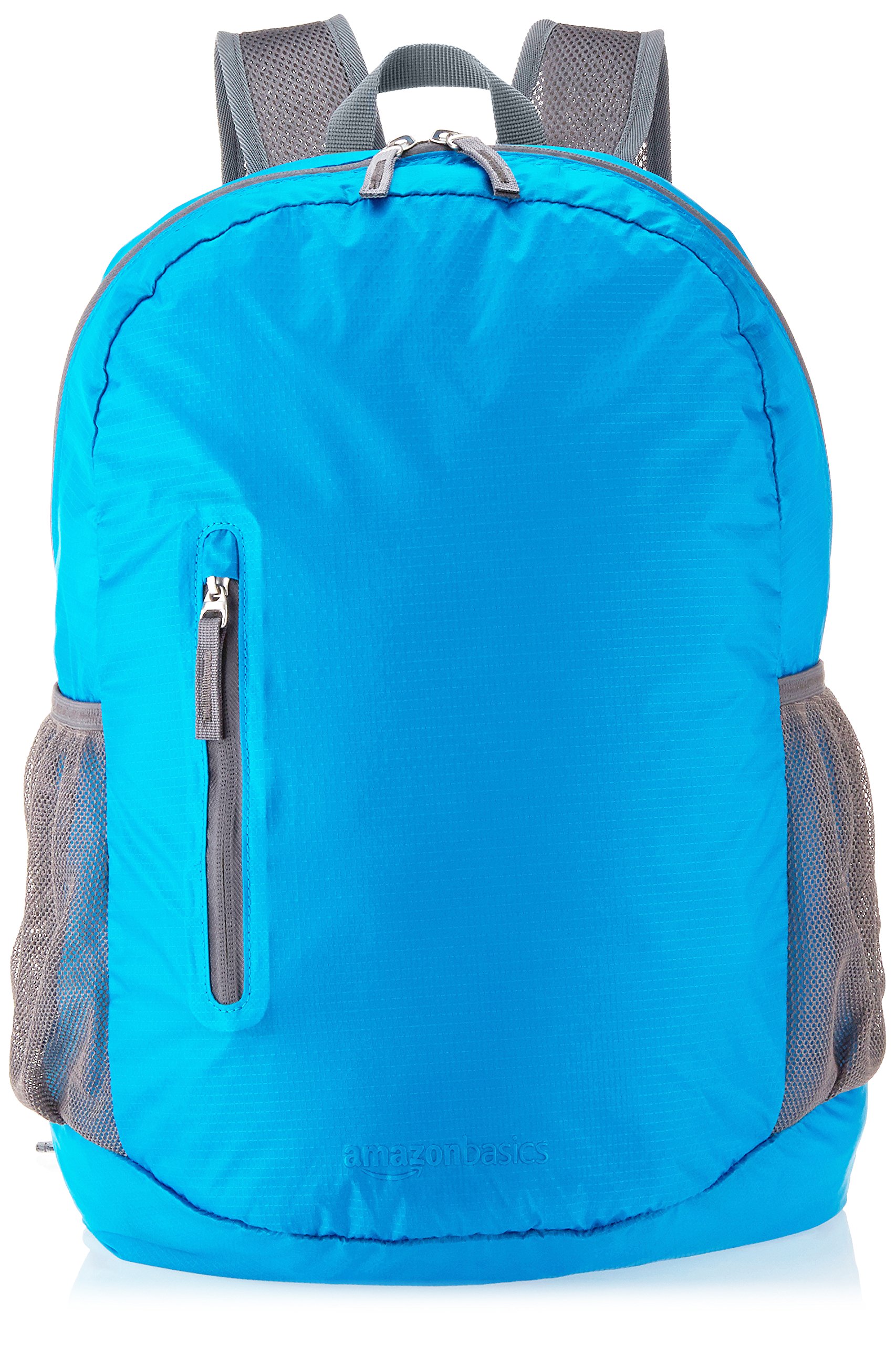 Amazon Basics Lightweight Packable Hiking Travel Day Pack Backpack - 17.5 x 17.5 x 11.5 Inches, 25 Liter, Light Blue