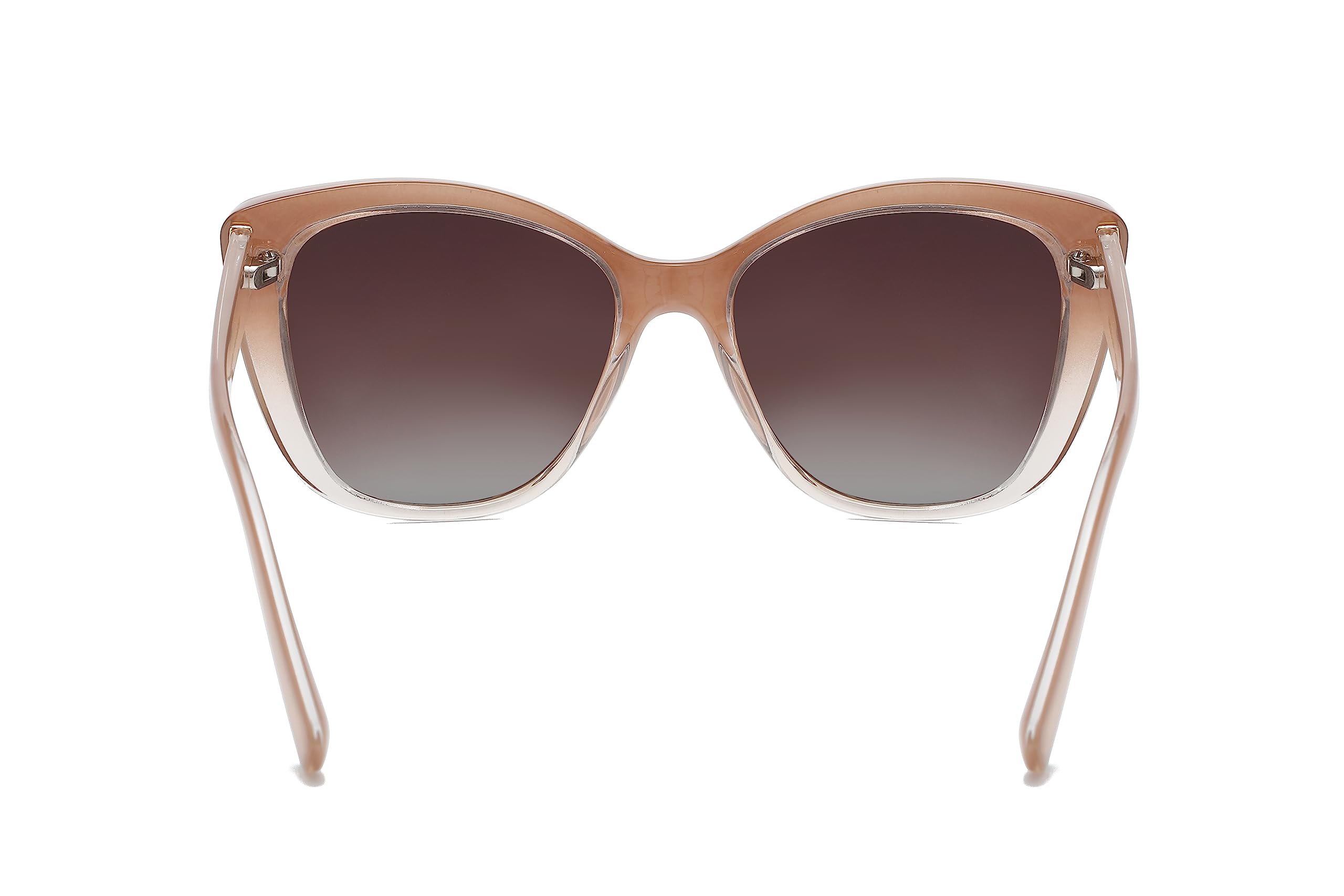 Be One Women Cat Eye Fashion Polarized Sunglasses - UV400 Classic Retro C4 (Amber Tortoise + Brown Gradient)