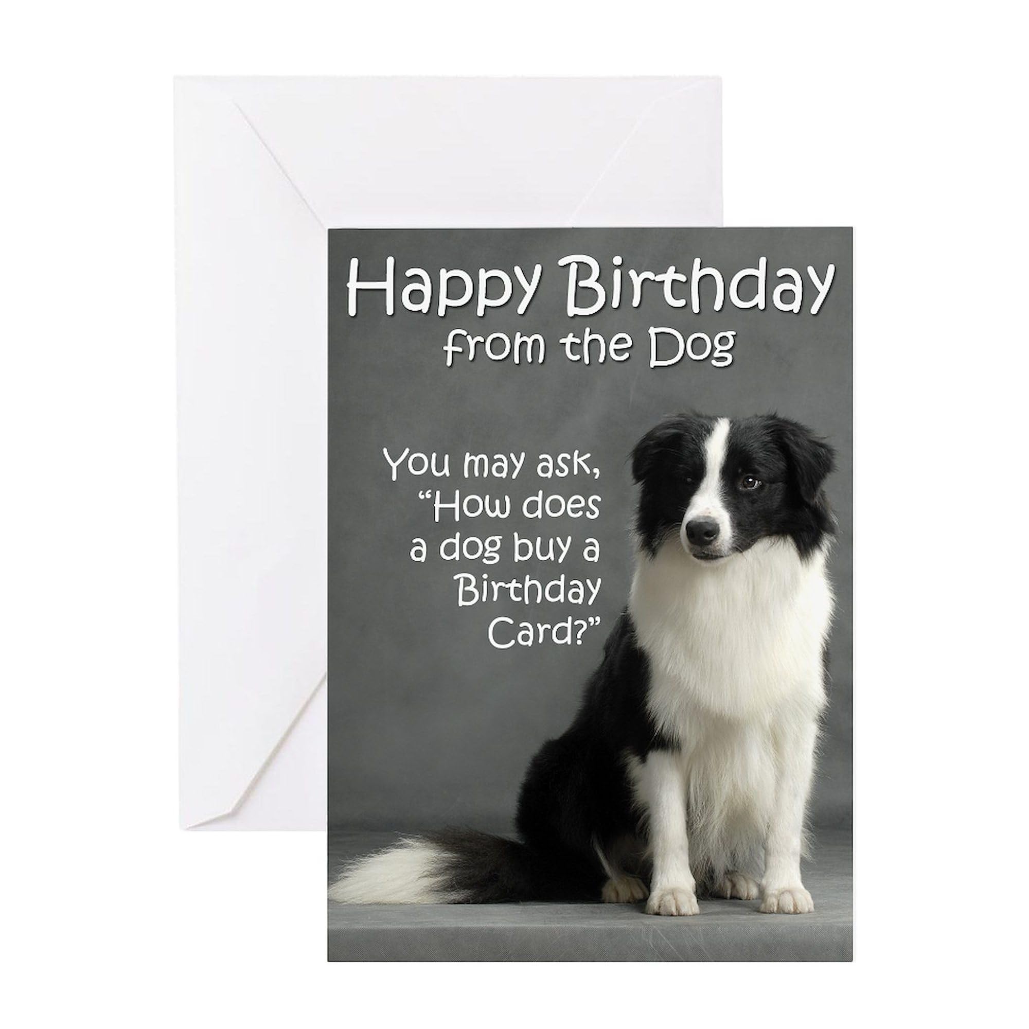 CafePress Border Collie Birthday Card Folded Greeting Card Matte