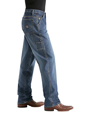 Cinch Men's Blue Label Carpenter Loose Fit Jean , Medium Stone Sandblast, 38W x 36L