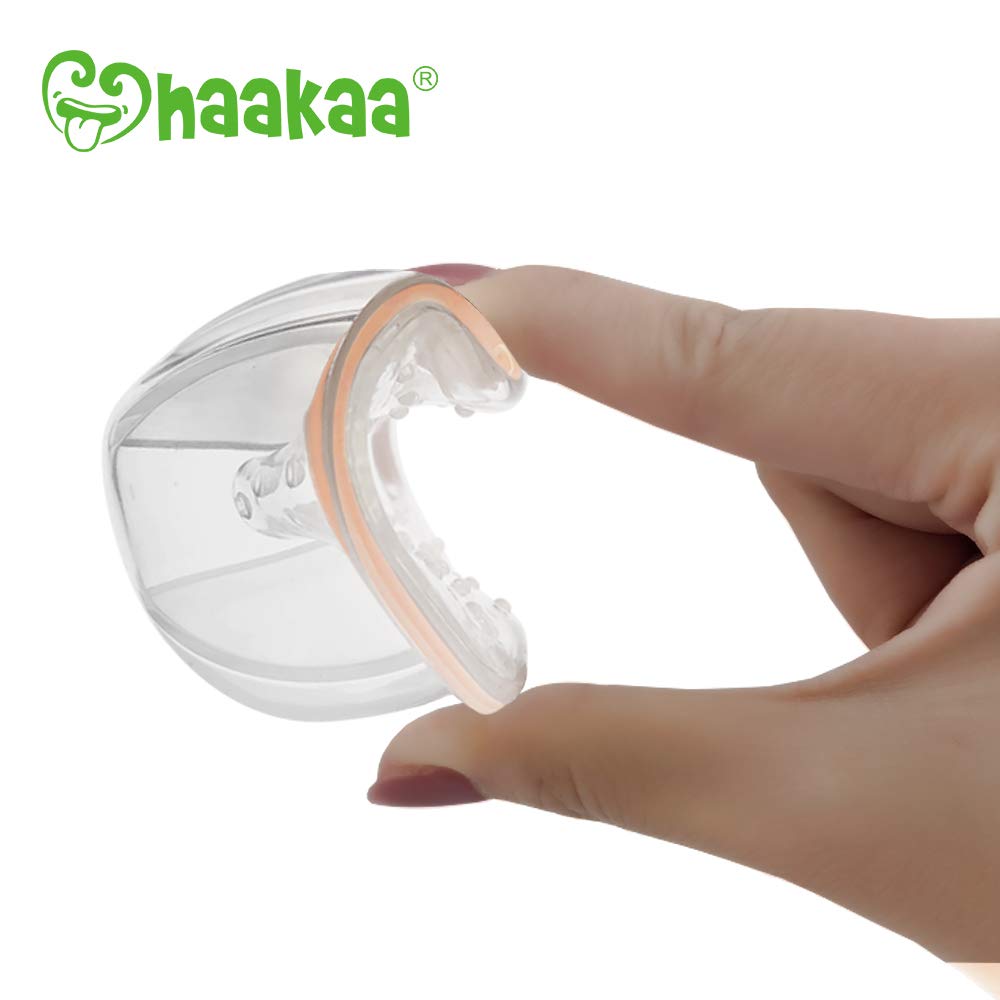 haakaa Manual Breast Pumps with Lid Collecter 100% Food Grade Silicone BPA PVC and Phthalate Free (4oz/100ml + lid + Collector)
