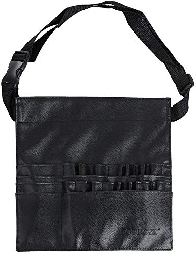 Hotrose 22 Pockets Professional Cosmetic Makeup Brush Bag with Artist Belt Strap for Women (Brush Not Included)