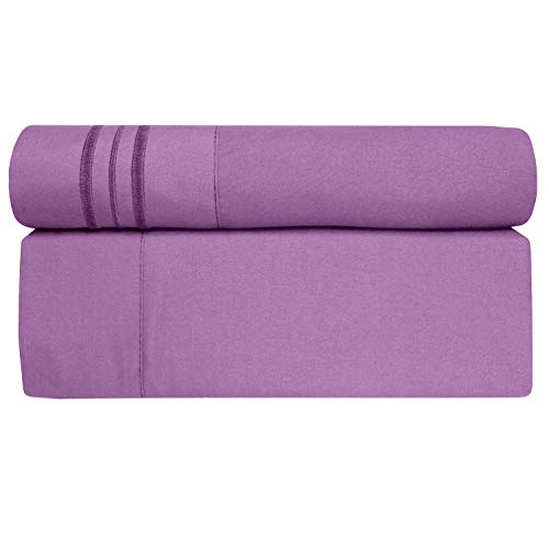 Twin Sheets - Breathable Luxury Sheets with Full Elastic & Secure Corner Straps Built In - 1800 Supreme Collection Extra Soft Deep Pocket Bedding Set, Sheet Set, Twin, Plum