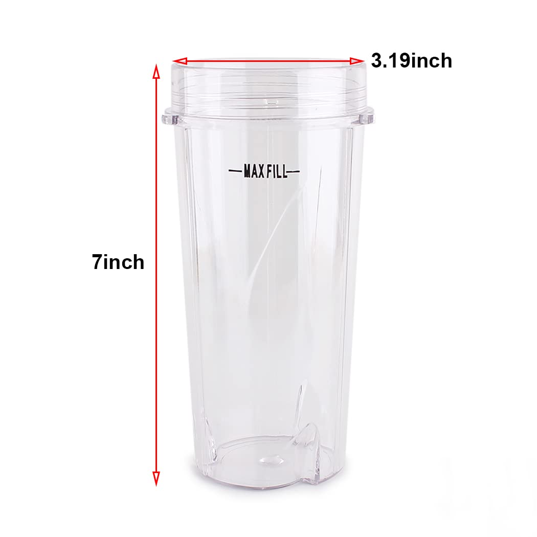 Anbige Replacement Parts 3 tabs cups intended for Nutri Ninja Blender, 2 Pack 16-ounce Single Serve Cup and Sip&Seal Lid Fit Ninja BL200 30/ BL201 30/BL201C 30/BL203QBK