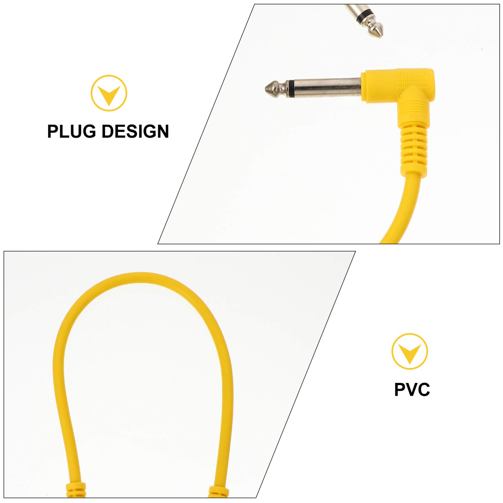 generic 6Pcs Guitar Patch Cable 6.35mm Guitar Effect Pedal Cables Flat Low Profile Instrument Effect Pedal Patch Cable for Effects Pedals 30cm