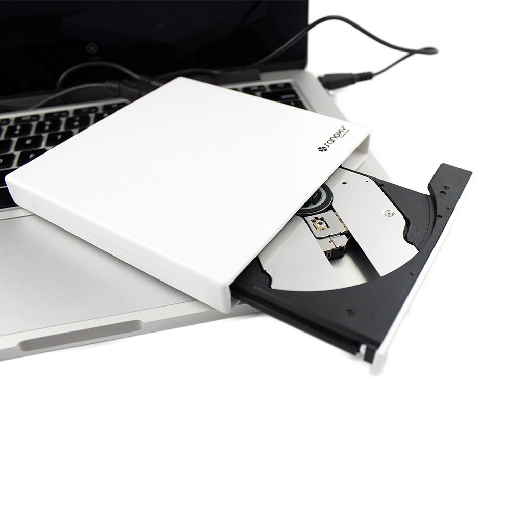 SANOXY Portable USB 2.0 Slim External DVD ROM CD-RW Combo Drive Writer with Read and Write Function (White)