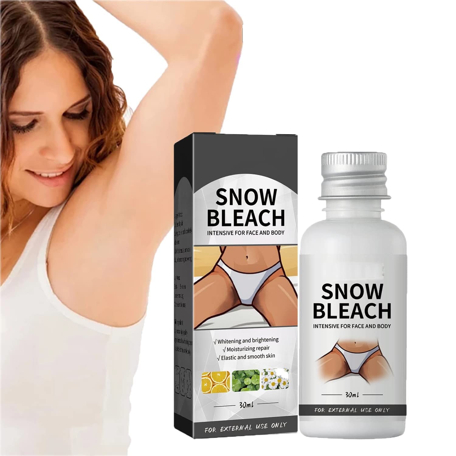 APEXFWDT Snow Bleach Cream for Private Part Underarm Whitening, Dark Spot Corrector Cream, Face and Body Skin Lightening Bleaching Cream for Intimate Areas Brightening (1PCS) ,1 Fl Oz (Pack of 1) ,1
