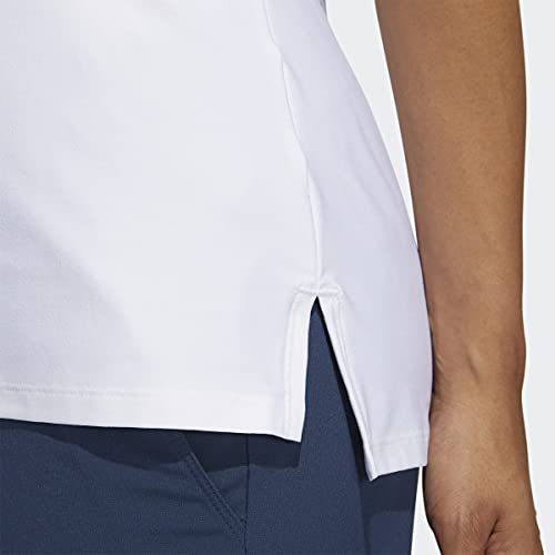 Adidas Golf Women's Go-to Sleeveless Primegreen Polo Shirt, White, Small