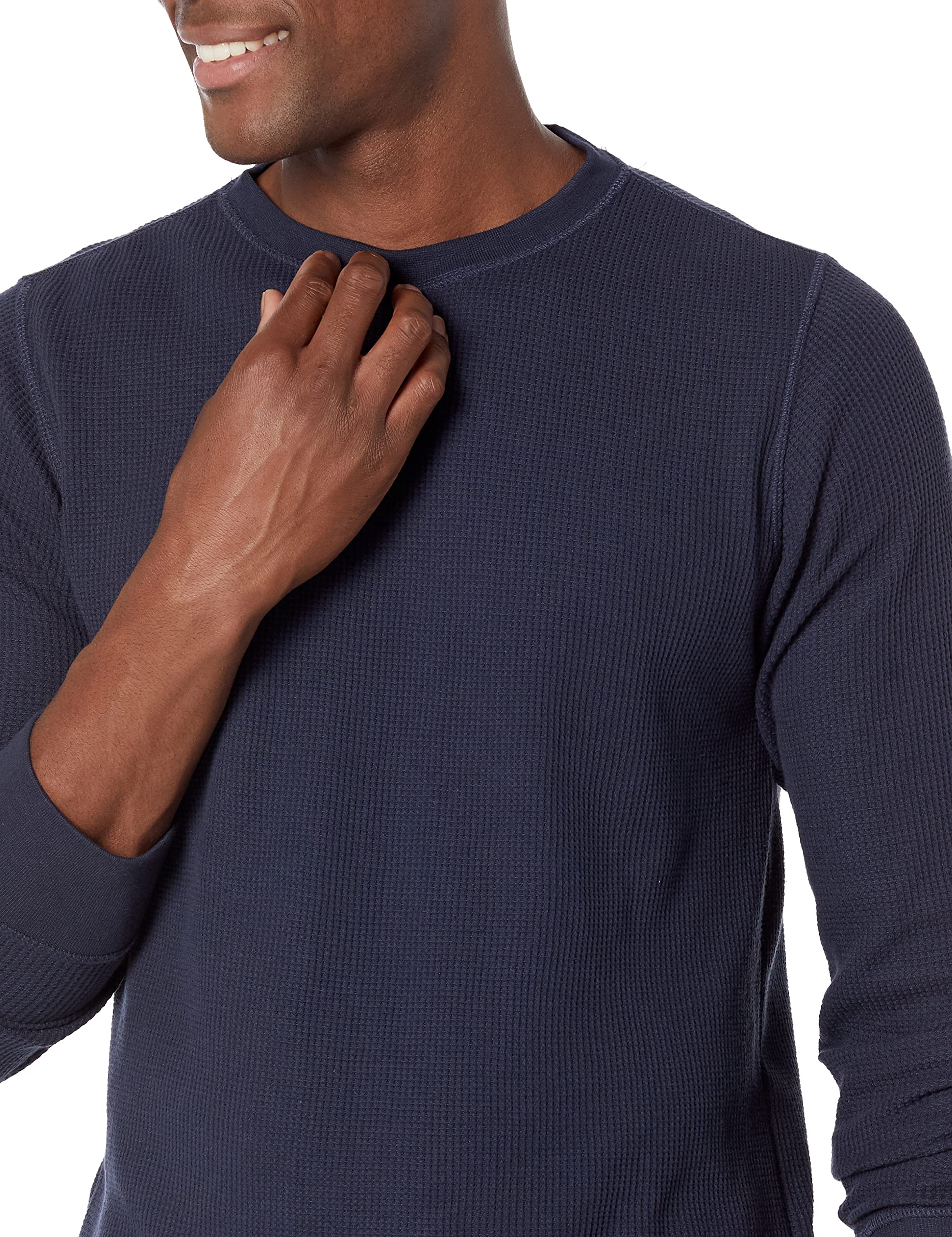 Amazon Essentials Men's Regular-Fit Long-Sleeve Waffle Shirt, Navy, X-Large
