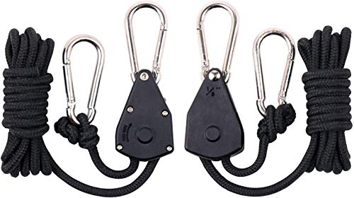 VIPARSPECTRA 6 Pair of 1/8 inch Heavy Duty Adjustable Grow Light Rope Hanger for Grow Light Fixtures & Gardening, 150lb Capacity