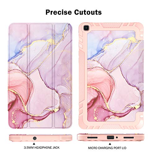 PIXIU compitable with Samsung Galaxy Tab A 8.0 2019 Case T290 T295, Slim Lightweight Stand Folio PU Leather Case for Tab A 8.0 2019 without S Pen Model SM-T290 (Wi-Fi) SM-T295 (LTE) (Purple Marble)