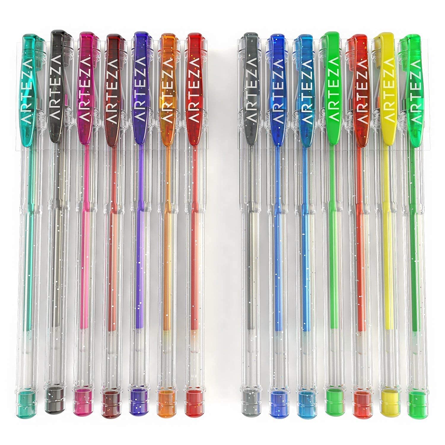 ARTEZA Glitter and Metallic Gel Pens Bundle, Drawing Art Supplies for Artist, Hobby Painters & Beginners