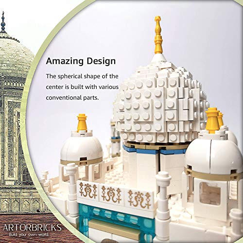 ArtorBricks Architectural Taj Mahal Large Collection Building Set Model Kit and Gift for Kids and Adults, Compatible with Lego (1503 Pieces)