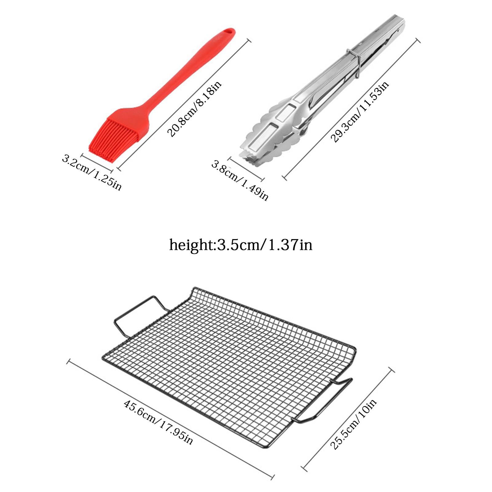 ALXOY Carbon Baking Net | Stainless Steel Barbecue Net - Portable Barbecue Utensils for Grilling, BBQ Accessories for Fish, Vegetables, Picnic, Outdoor Party