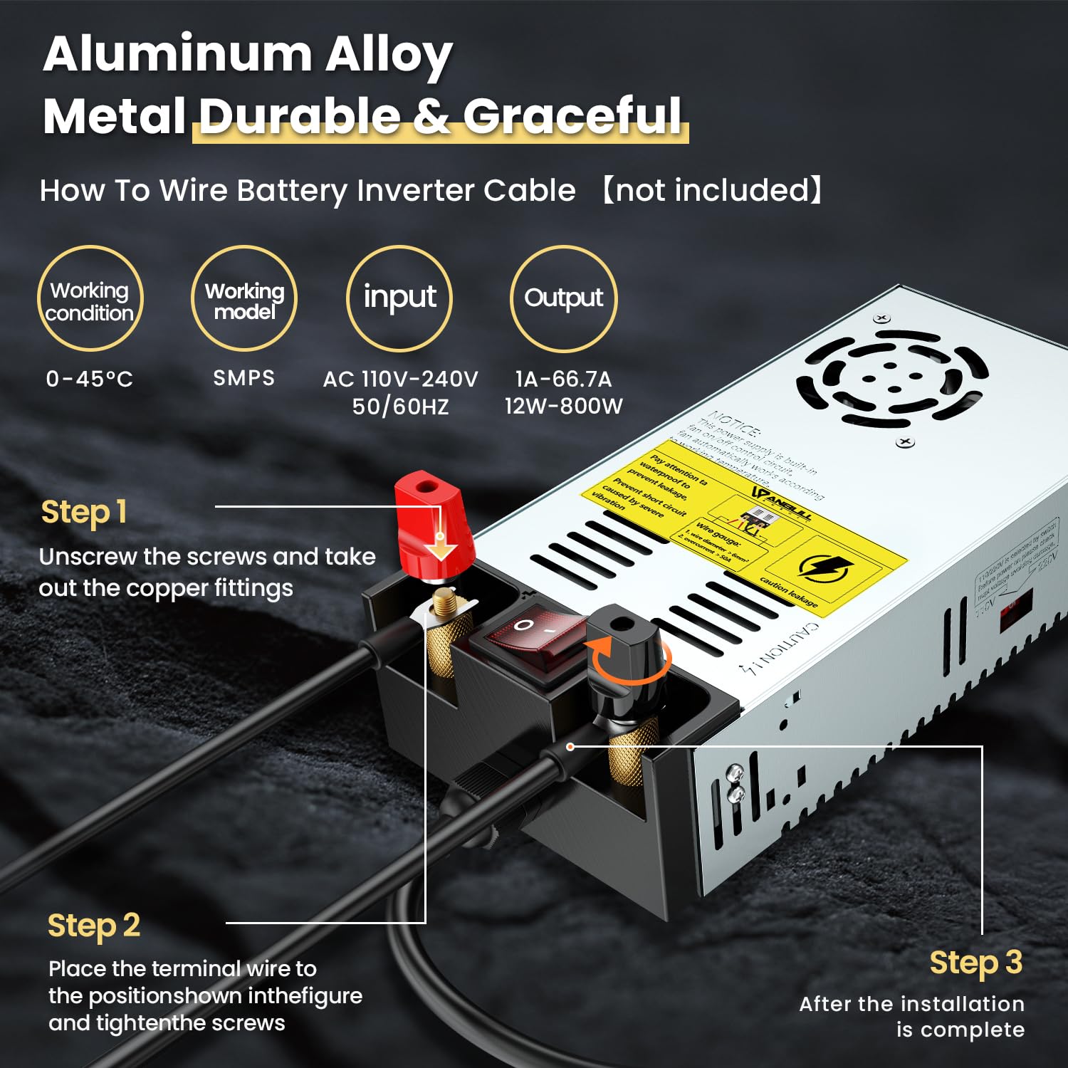 Anbull SMPS 110V AC to 12V DC Converter Power Supply Adapter Switch Transformer Max 50A 600W