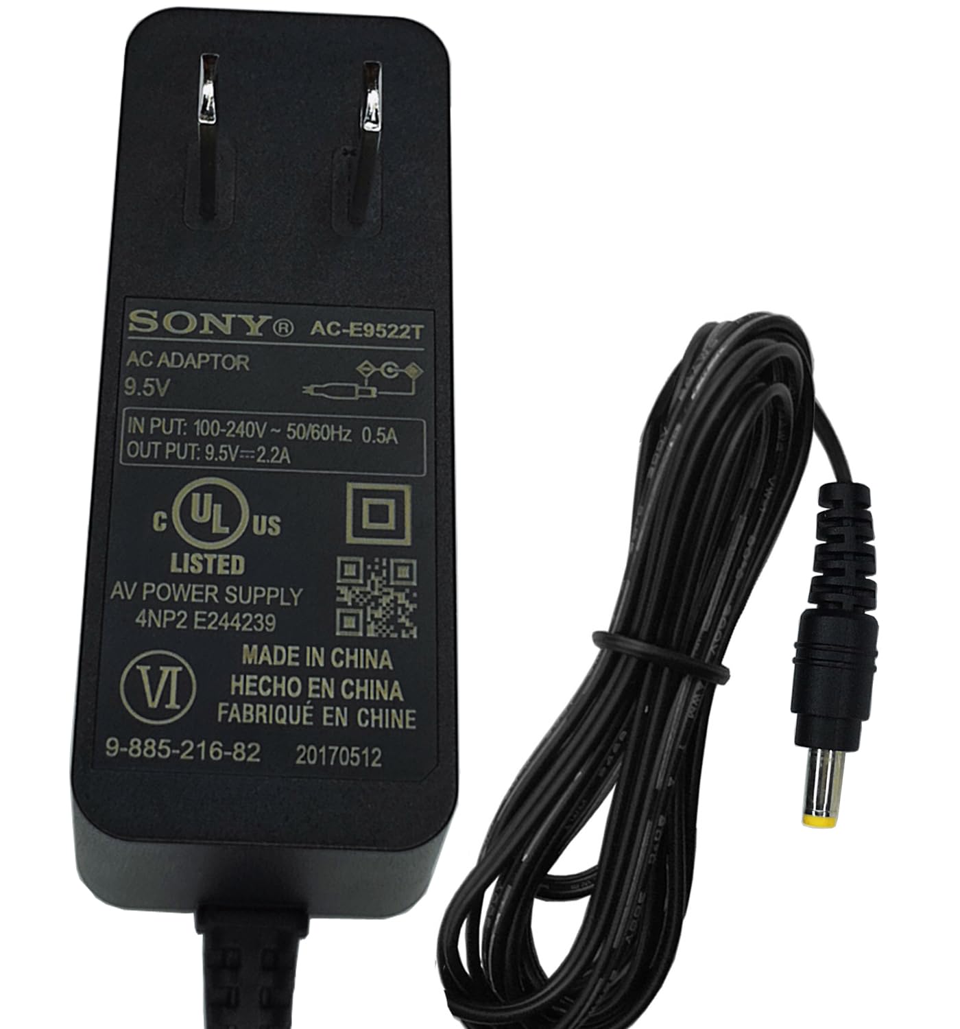 Original 9.5V 2.2A AC/DC Adapter for Sony SRS-XB40 BLK Blue RED Portable Bluetooth Speaker CMT-V10IPN V10iP Audio DVP-FX930 CD/DVD Player AC-E9522T AC-NSA18-95 AC-FX110 CD980 SRSXB40 9V Power Supply