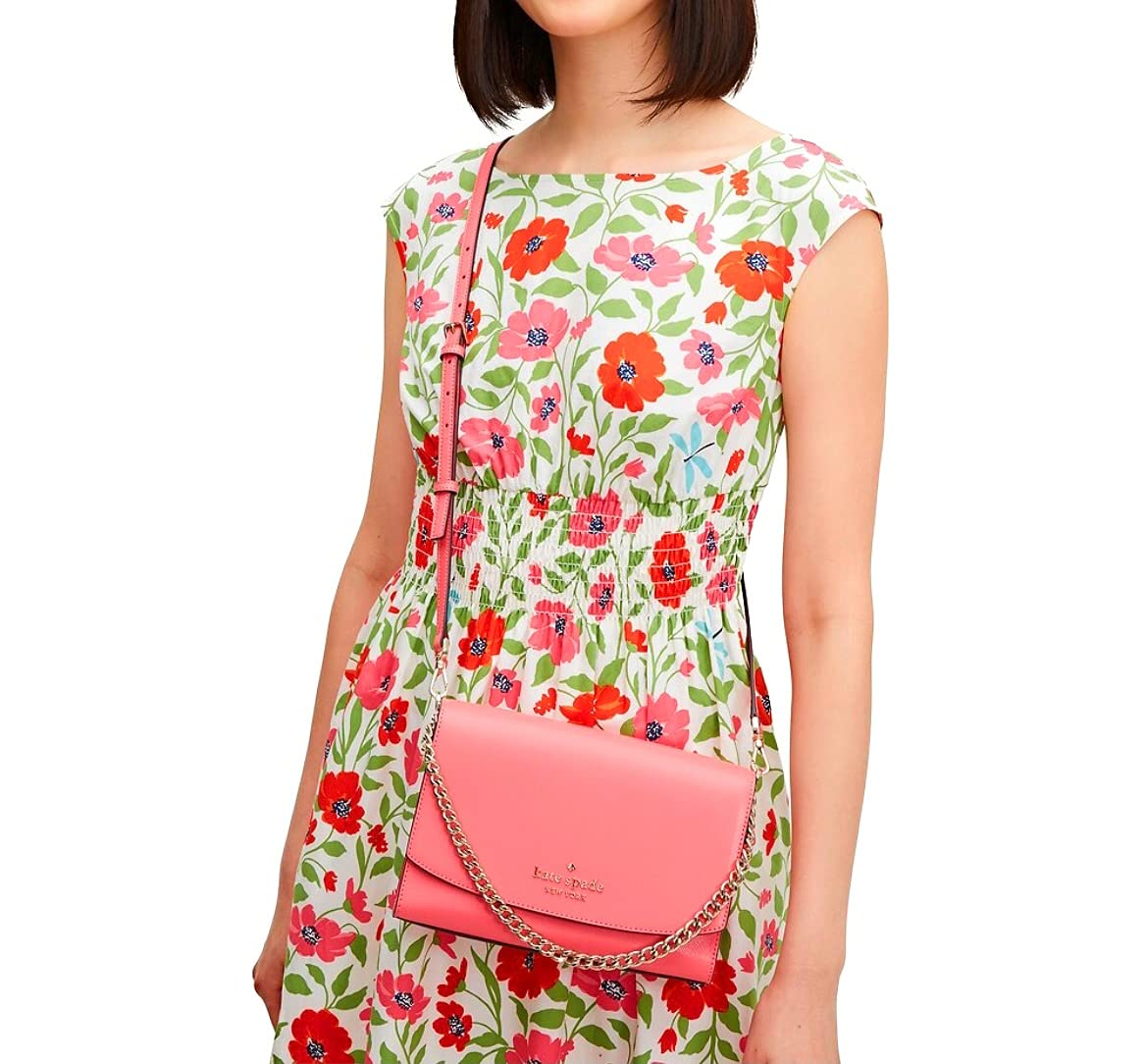 KATE SPADE CARSON CONVERTIBLE CROSSBODY SHOULDER LEATHER BAG IN GARDEN PINK