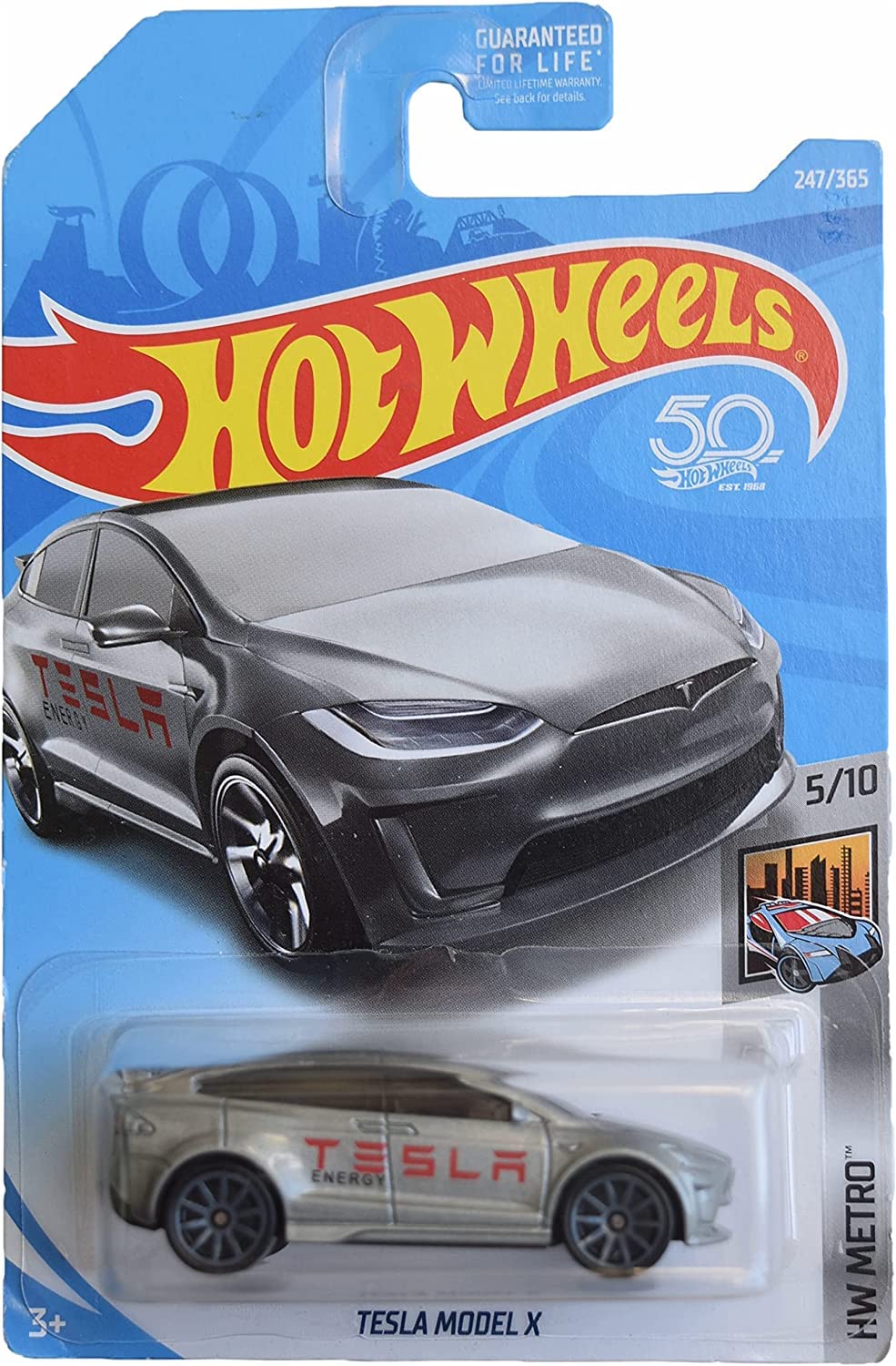 Hot Wheels Tesla Model X, [Silver] 247/365 Metro 5/10