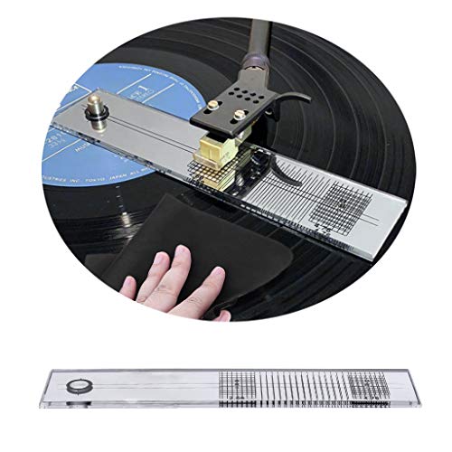 Abnana Turntable Phono Phonograph Cartridge Adjustment Ruler Calibration Gauge LP Stylus Alignment Protractor Tool Mirror Azimuth Compensation Angle