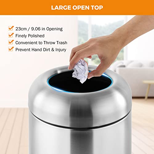 BEAMNOVA Bundle Metallic 15 x 31.5 in + Metallic 12.4 * 27 in Commercial Stainless Steel Trash Can Garbage Enclosure with Lid Inside Barrel Heavy Duty Waste Container