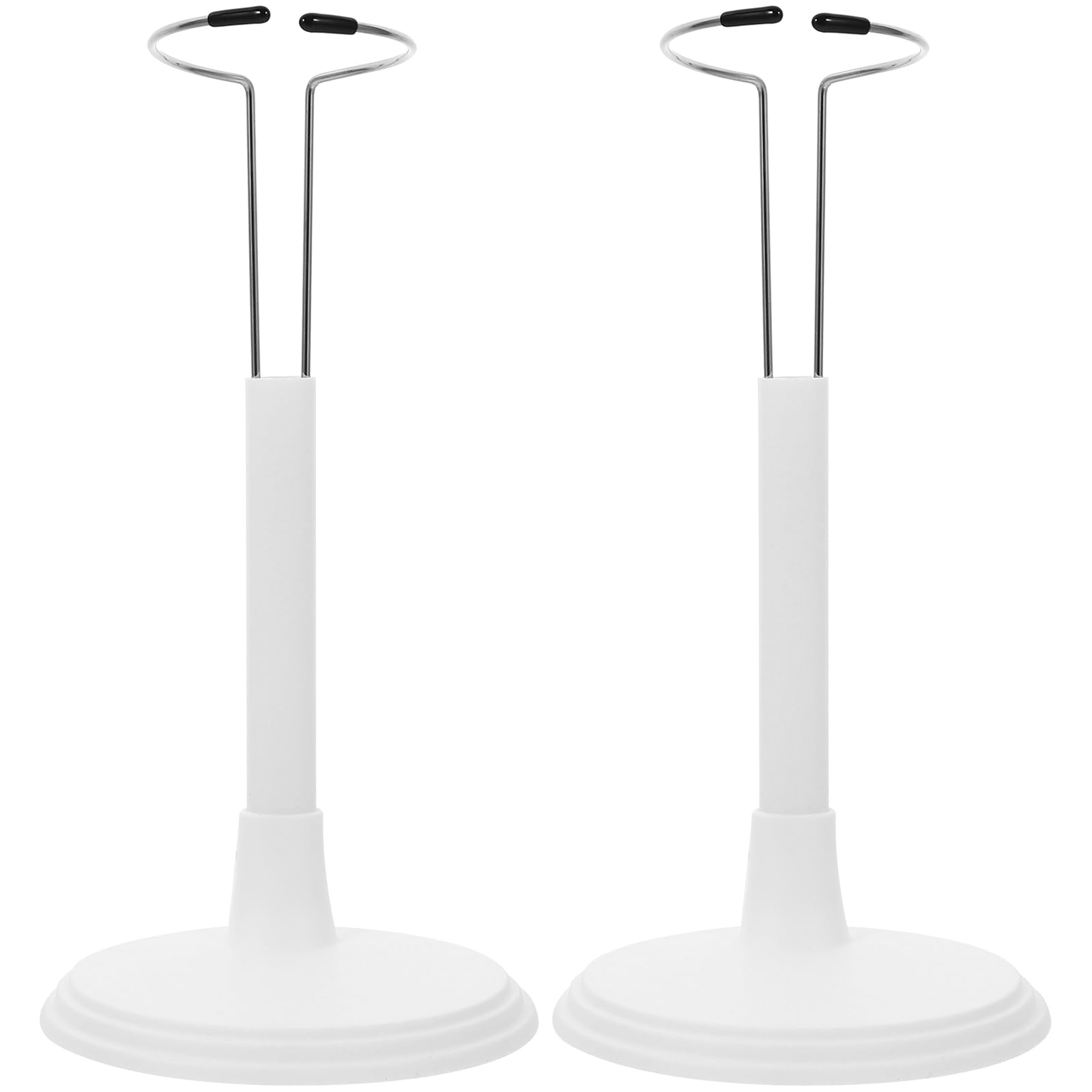 jojofuny Doll Stands for 8- inch Dolls, 2pcs White Action Figure Stand Portable Fashion Dolls Organizer Display Bracket Doll Holder for Home Decoration, 25cm