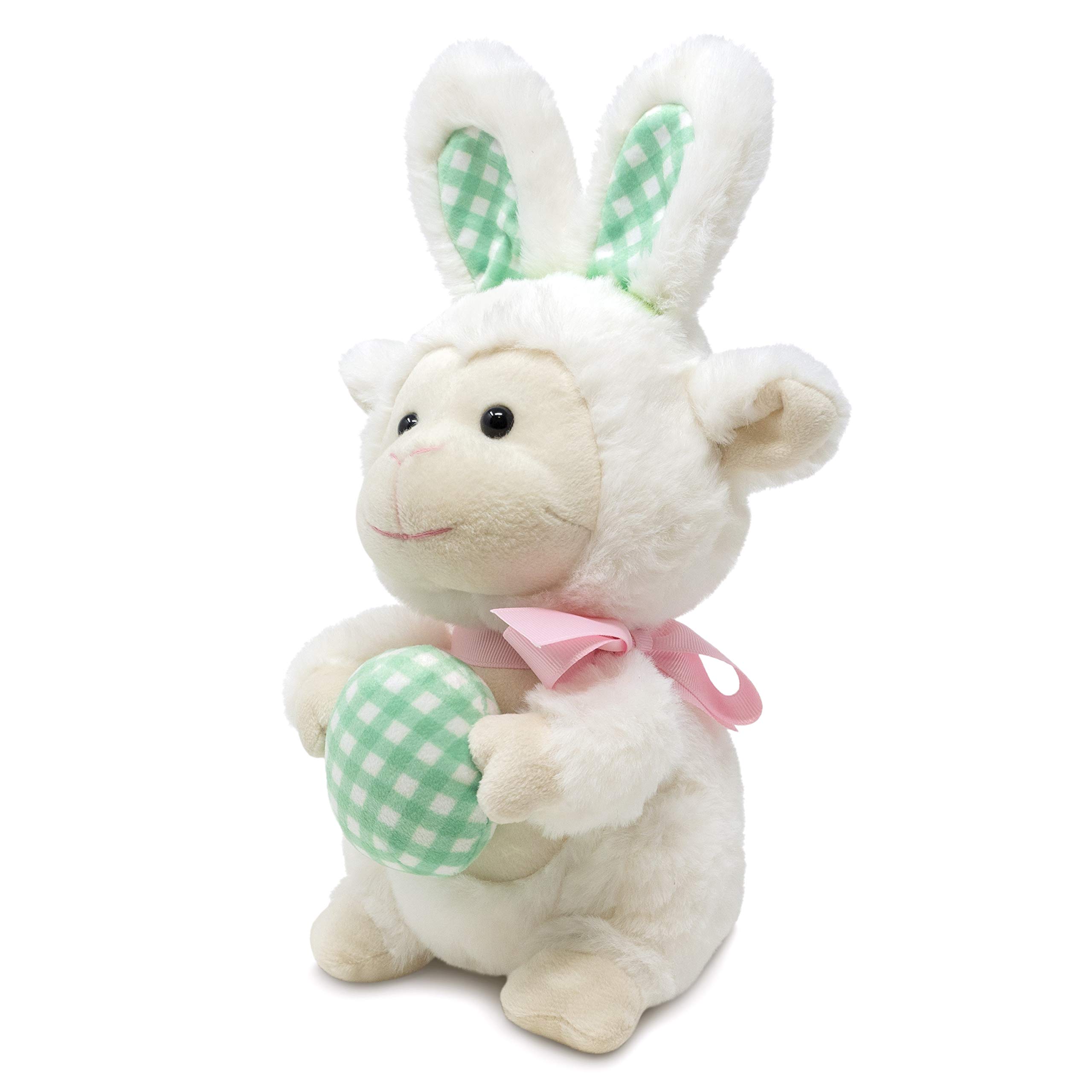 Cuddle Barn - Leapin' Lucy | Easter Animated Lamb Stuffed Animal Musical Plush Toy Dances and Bops to Song Peter Cottontail, Spring Easter Basket Stuffer Decoration, 11 inches