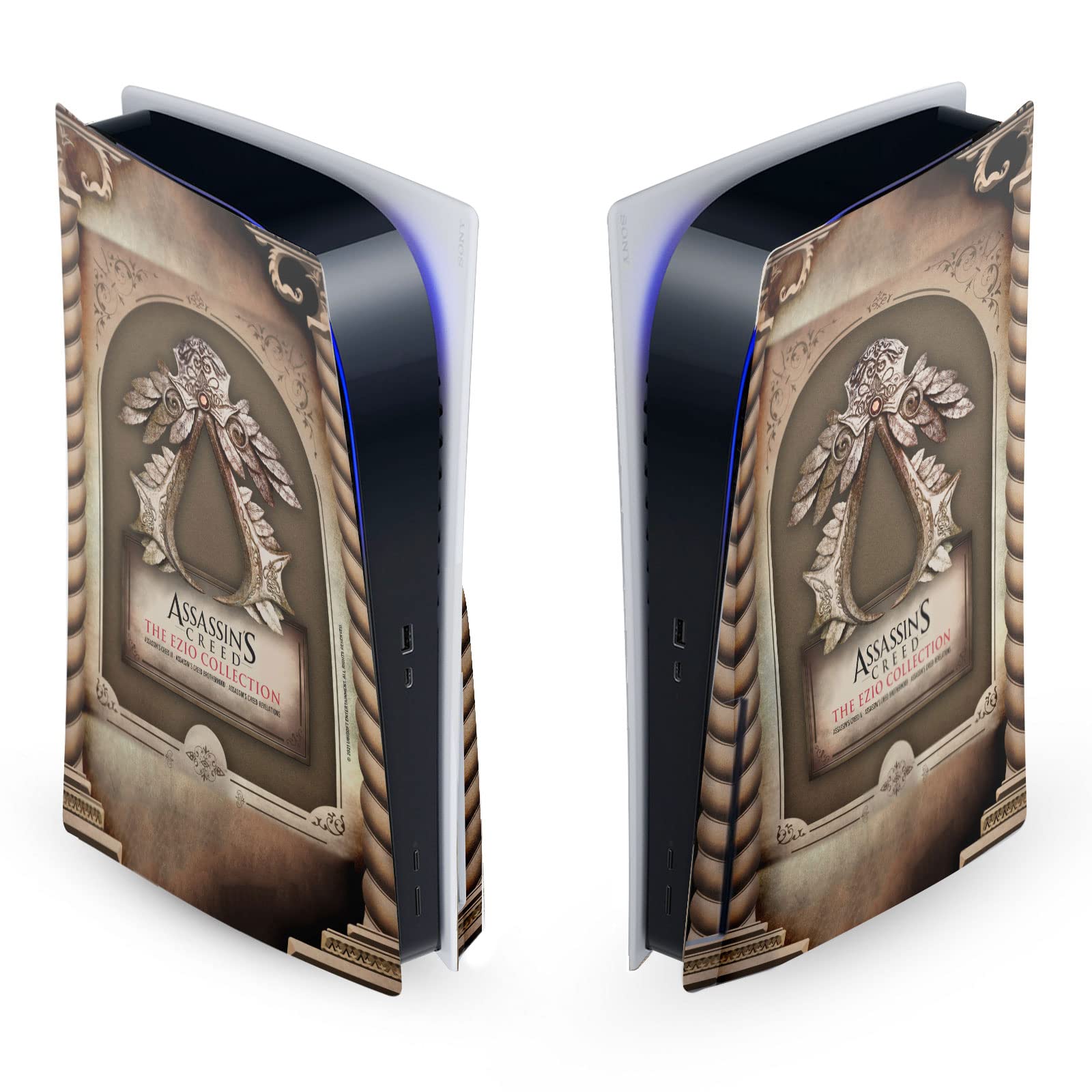 Head Case Designs Officially Licensed Assassin's Creed Belt Crest II Graphics Matte Vinyl Faceplate Sticker Gaming Skin Decal Cover Compatible With Sony PlayStation 5 PS5 Disc Edition Console