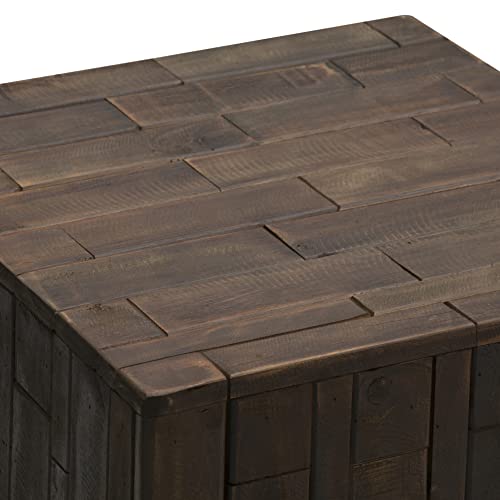 Amazon Aware FSC Certified Indoor/Outdoor Recycled Square Wood Stool and Plant Stand, Cocoa Wash Brown