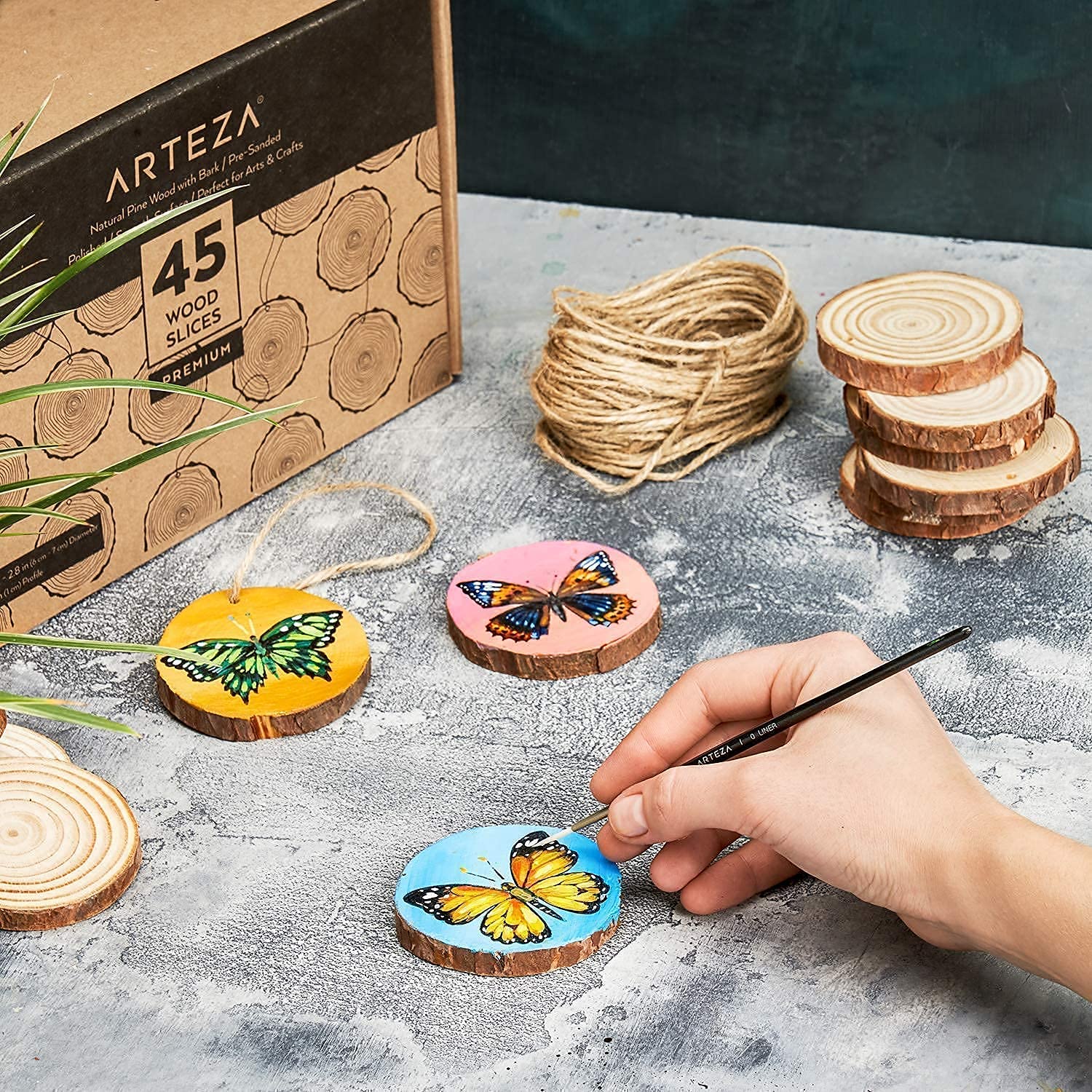 Arteza Wood Slices Bundle, Painting Art Supplies for Artist, Hobby Painters & Beginners