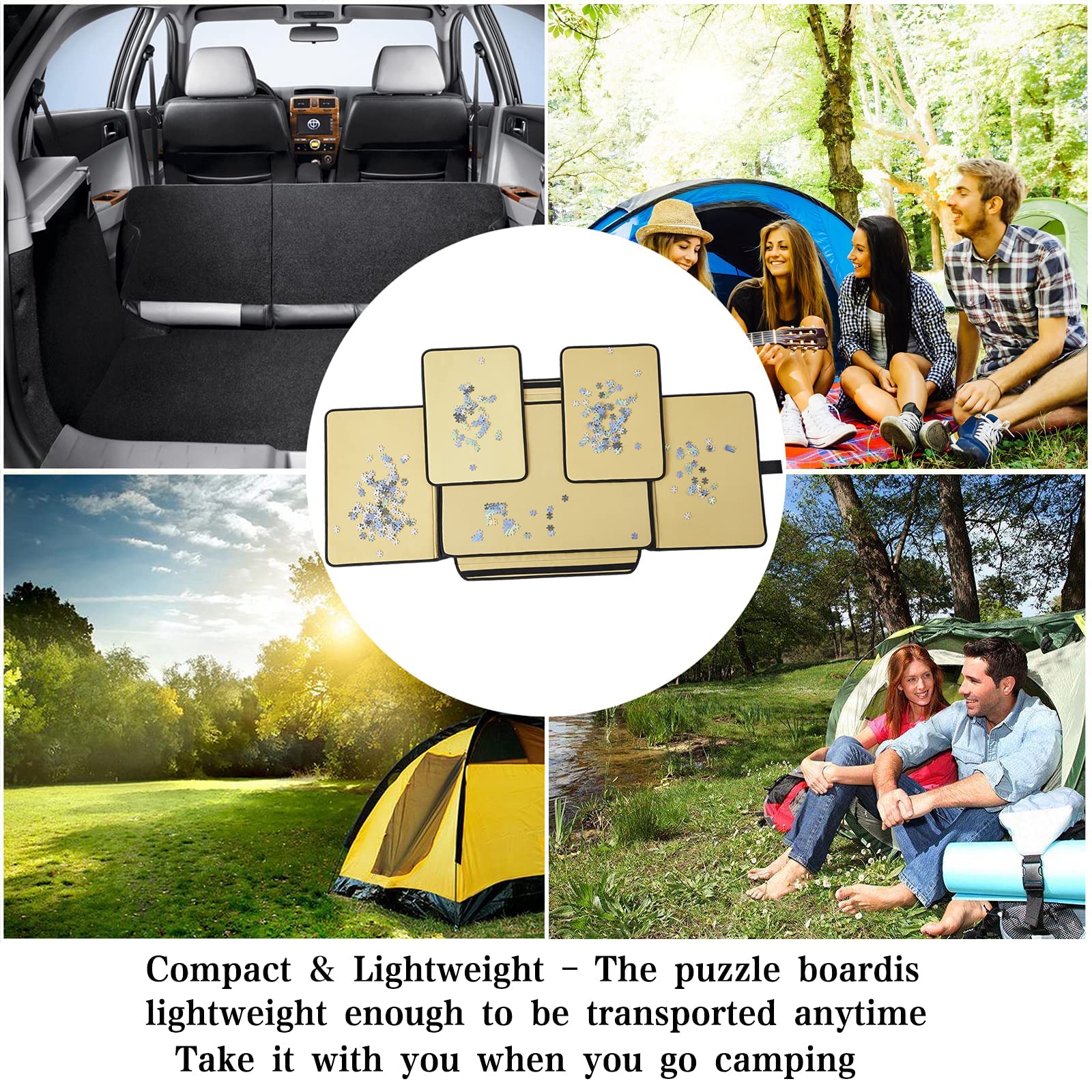 Jomtien 1500 Pieces Puzzle Board, Portable Puzzle Board, Jigsaw Puzzle Table Board,Puzzle mat with Sorting Tray, Non-Slip Surface,Puzzle Accessories Puzzle Storage