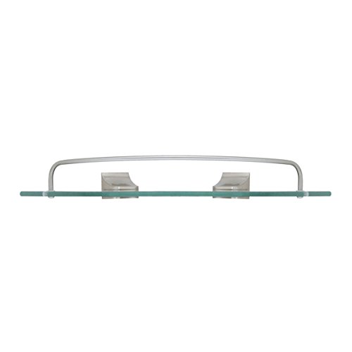 MODONA Corner Glass Shelf with Rail β Satin Nickel β 5 Year Warrantee