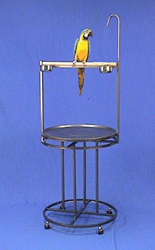 Mcage Large Parrot Lookout Bird Playstand; 30" W X 60" H; Black Vein