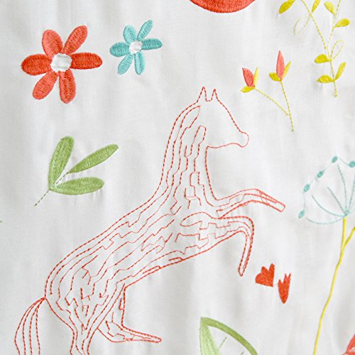 Merryfeel Shower Curtain,Fabric Embroidered Shower Curtain for Bathroom 180 x 190 cm (70"x74" Approx) White