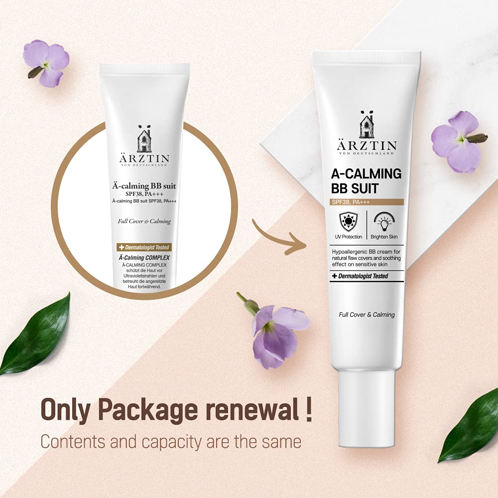 ARZTIN A-calming BB suit SPF38, PA+++, Healthy, Shiny Skintone, Skinprotection, Moisturizing BB cream, Brightening, anti-aging, Propolis, Pearl extract