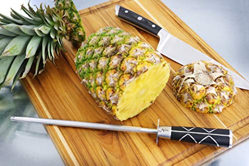 Professional Honing Steel (10” or 12”), Magnetized for Safety, No Rust, No Cheap Plastic! Noble’s Knife Sharpener Has an Oval Handle for a Firm Grip and is Built For Daily Use, Perfect for Chefs!