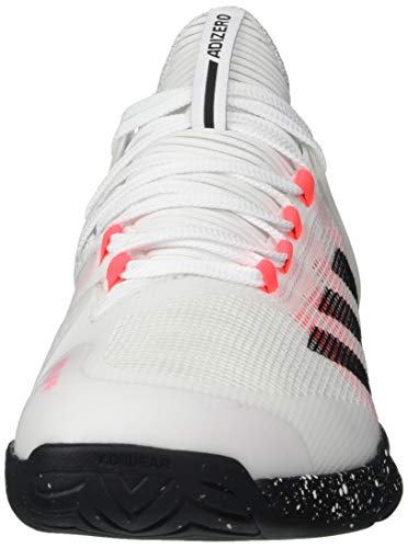 adidas Men's Adizero Ubersonic 2 Tennis Shoe, White/Black/Signal Pink, 8