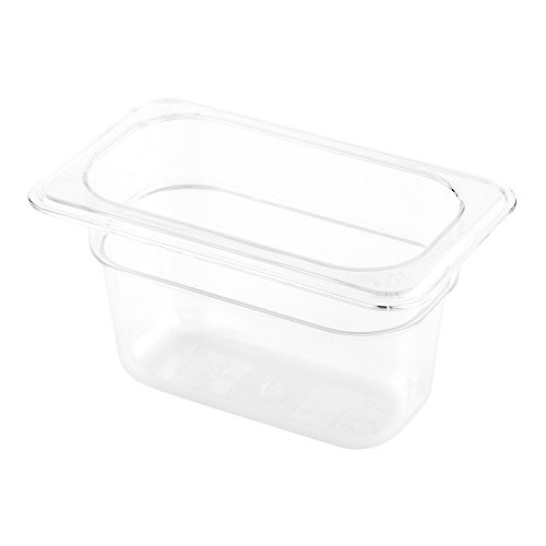 Met Lux 4 Inch Deep Food Pans, 1 1/9 Size Commercial Food Storage Container - Freezer-Safe, Break-Resistant, Clear Plastic Cold Pans, Dishwasher-Safe, For Kitchens, Restaurants, Or Cafeterias