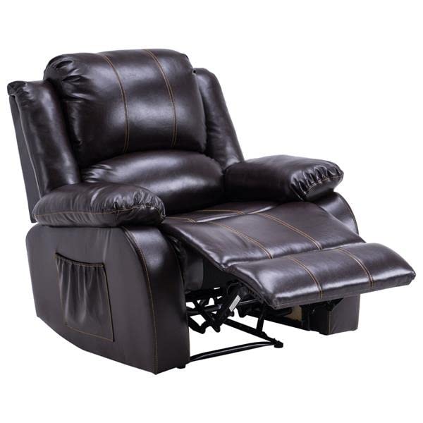 Angola AFLHYJK Electric Lift Function Recliner Massage Chair Dual Motor Dark Brown Comfortable&Durable Fabric PU Easy Adjustment