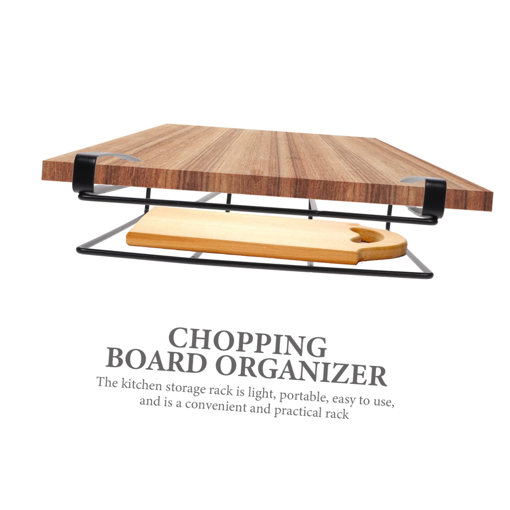 AlTurn Hanging Chopping Board Rack Cooking Utensils Holder Hanging Drying Rack Metal Shelves Under Shelf Cutting Board Holder Bakeware Tray Dry Display Stand Pot Pan Lids Holder Cupboard