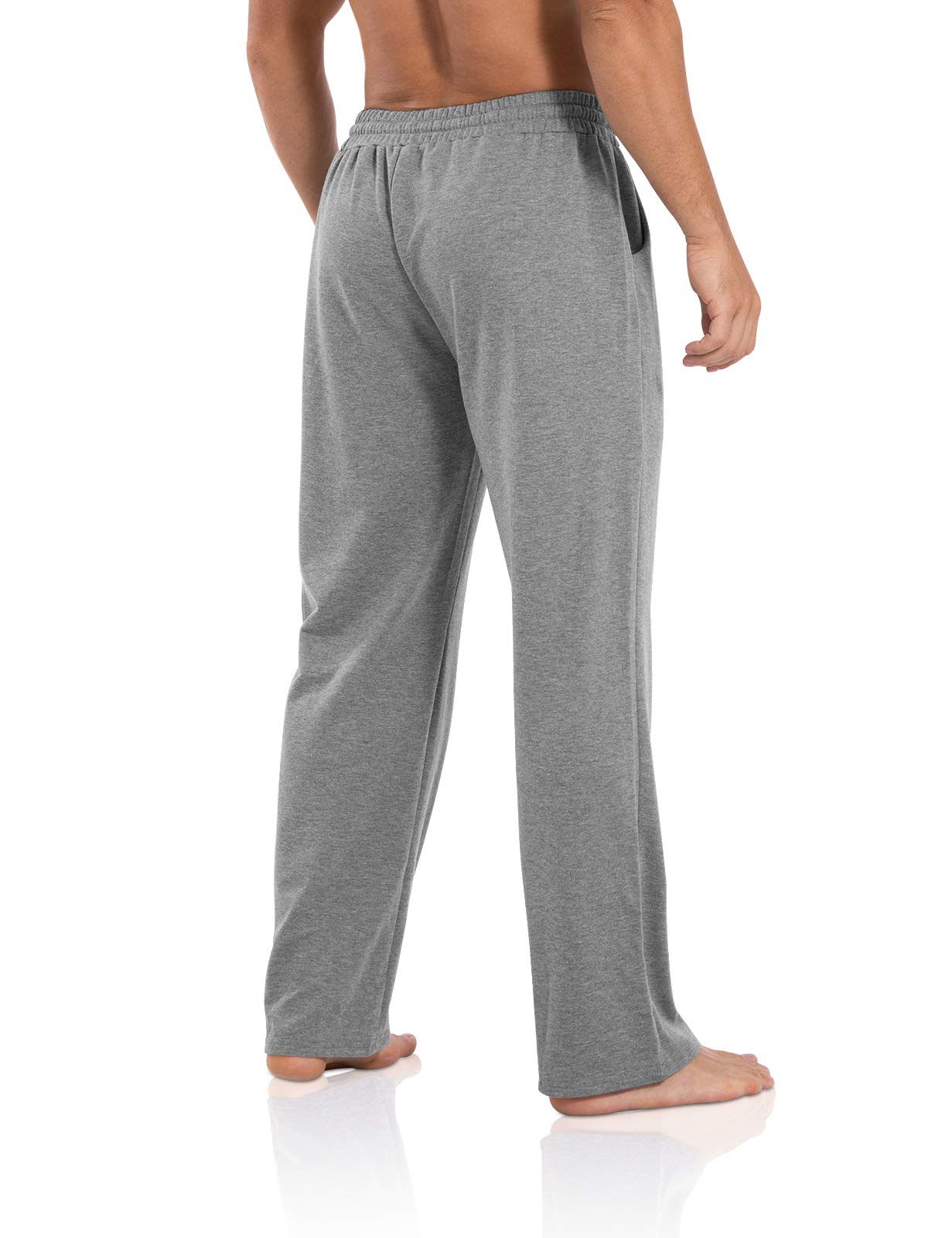 Agnes Urban Men's Joggers Sweatpants Open Bottom Straight Leg Casual Loose Fit Running Athletic Jersey Pants with Pockets Grey