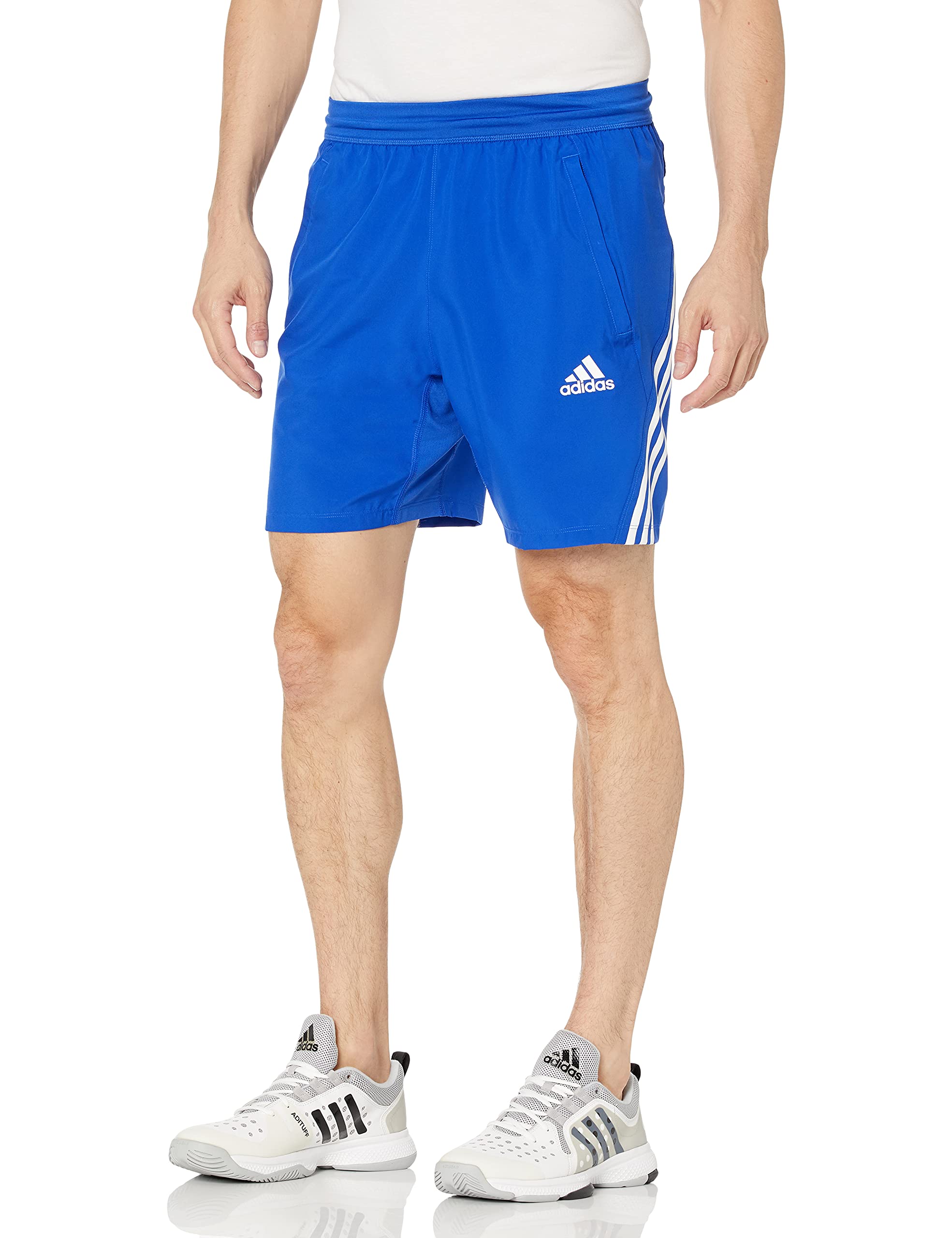adidas Men's AEROREADY Woven 3-Stripes 8-Inch Short Gray X-Small